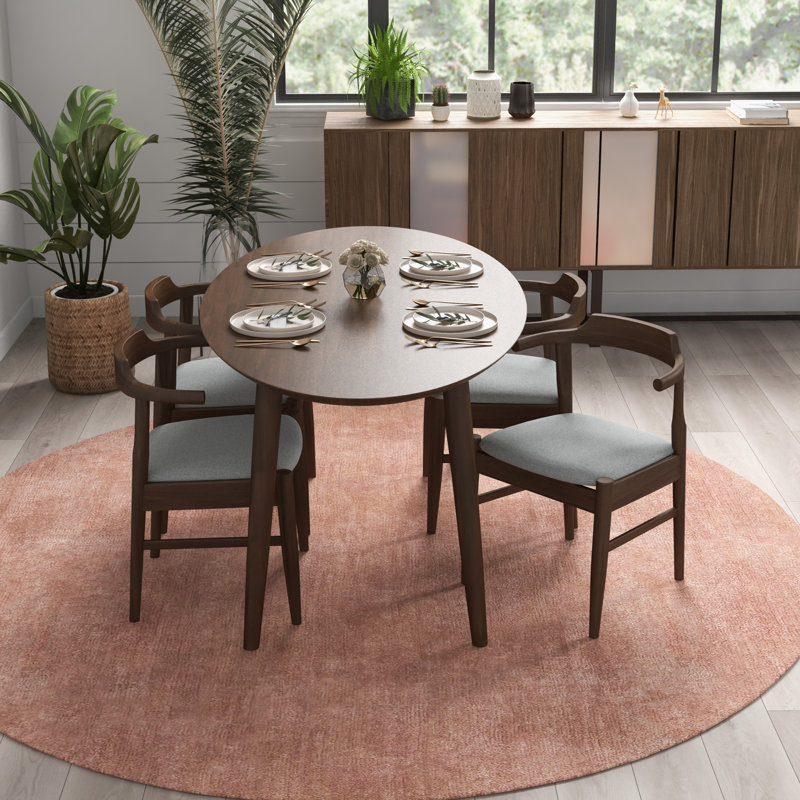 Wade Logan® Ayberk 5 - Piece Walnut Dining Set | Wayfair